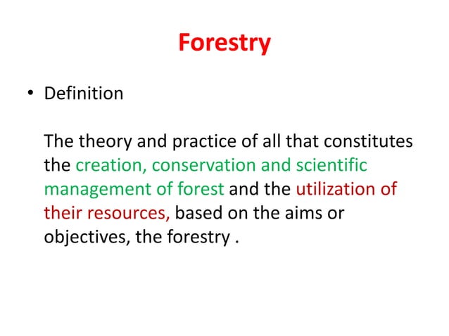 Introduction to forestry | PPTX