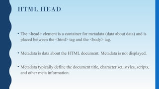 HTML Basics, Web Development Part-1 .pptx | Web Design and HTML | Internet