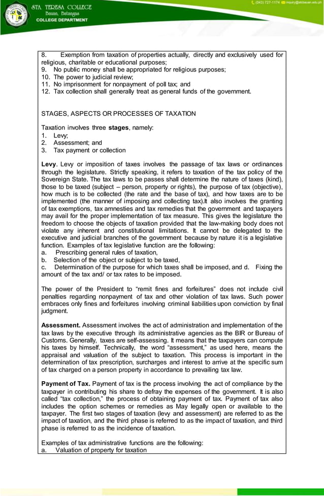 Lecture 1 income taxation (1) | DOCX