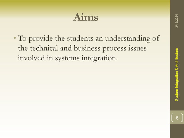 Lecture 1_System Integration & Architecture | PPT | Operating Systems | Computer Software and ...