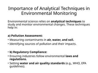 Introduction to Environmental Science and Analytical Techniques | PPTX