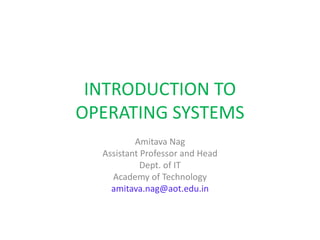 Lecture 1 introduction to Operating System | PPTX | Operating Systems ...