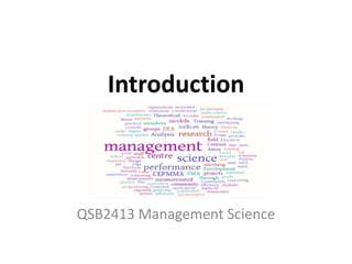 MS Lecture 1 introduction | PPTX | Business | Business and Finance