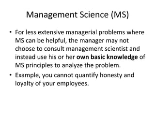 MS Lecture 1 introduction | PPTX | Business | Business and Finance