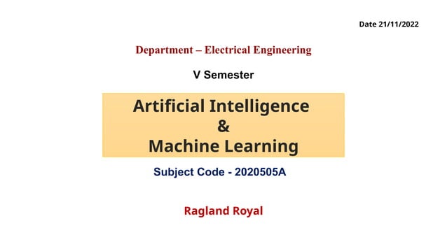 Lecture 1 introduction to Artificial Intelligence & Machine Learning.pptx