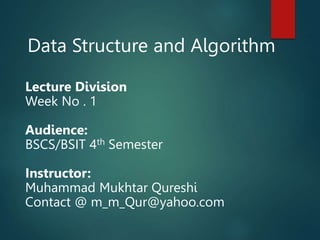 Introduction of DSA||DATA STRUCTURE AND ALGORITHUM | PPT