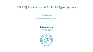Foundations of AI Multi Agent Systems Course | PDF