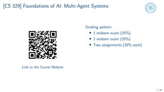 Foundations of AI Multi Agent Systems Course | PDF