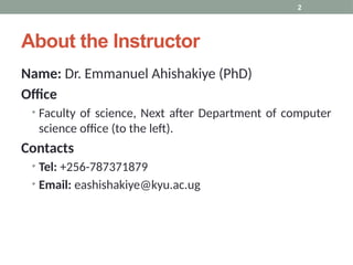 Lecture1_Introduction.pptx by doctor ahikisKye Emmanuel | PPTX