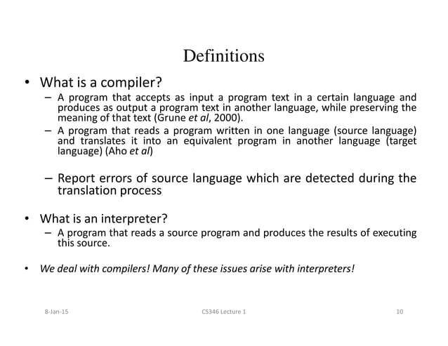 Lecture1 introduction compilers | PDF