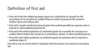 Lecture 1 Introduction FIRST AID AND EMERGENCY MEDICINE .pptx