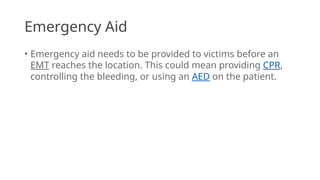 Lecture 1 Introduction FIRST AID AND EMERGENCY MEDICINE .pptx