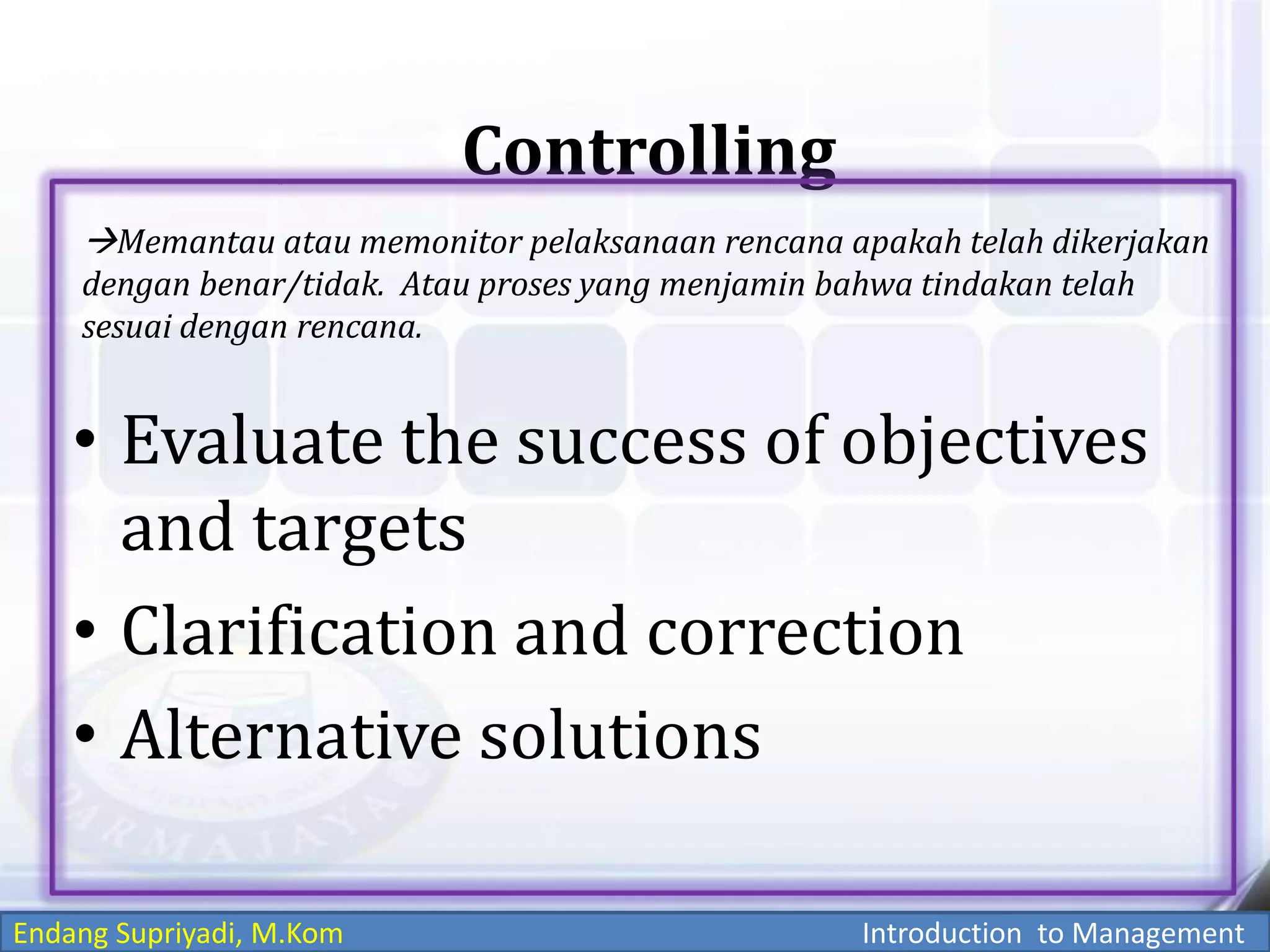 Lecture 1 introduction management ( arti & peran ) | PPTX