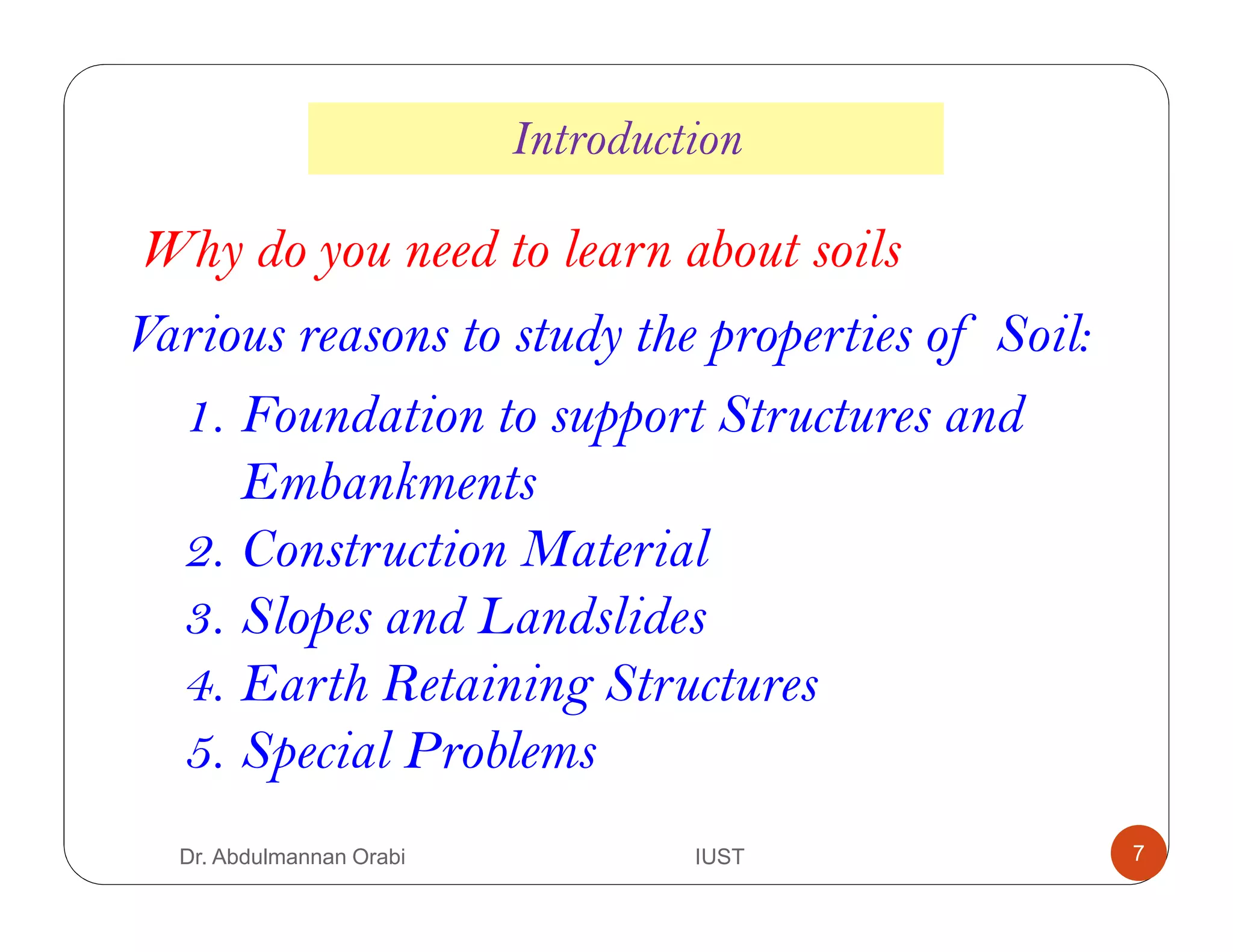 Lecture 1 introduction & properties of soil | PDF