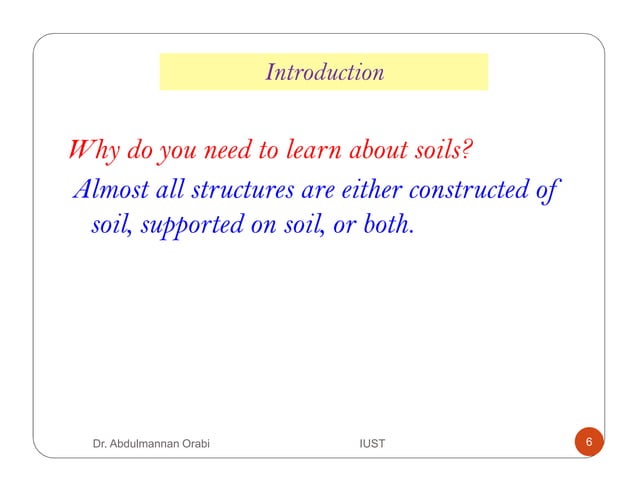 Lecture 1 introduction & properties of soil | PDF Lecture 1 introduction & properties of soil | PDF
