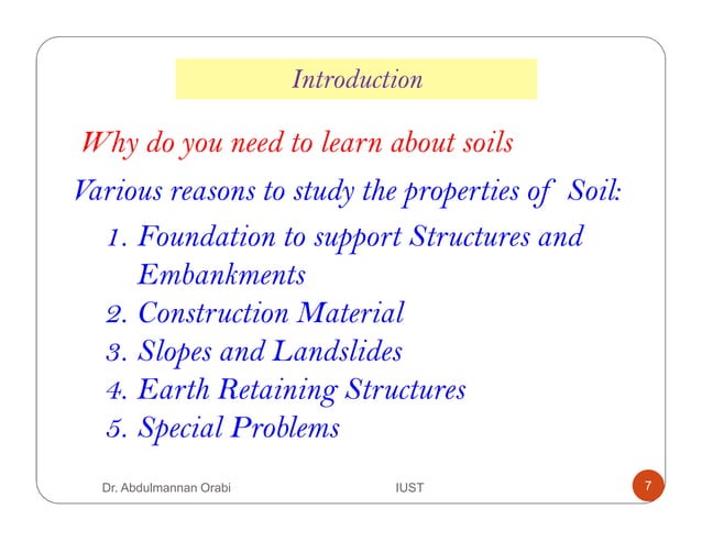 Lecture 1 introduction & properties of soil | PDF | Geology | Science