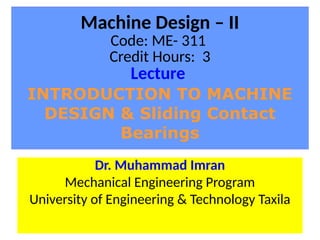 Lecture 1 Introduction & Sliding Contact Bearing.pptx