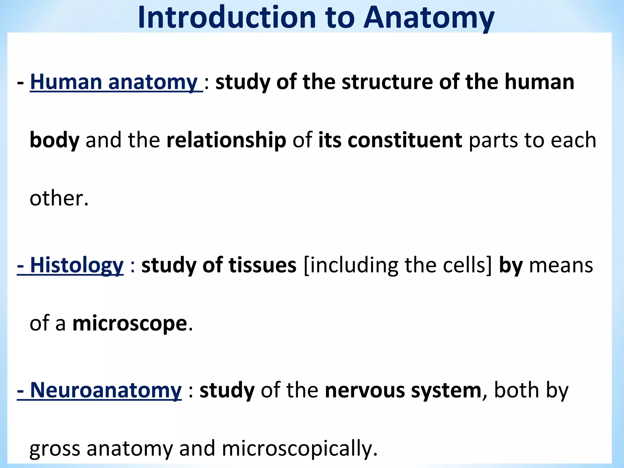 Lecture 1 introduction to anatomy MLS level 3 | PPT
