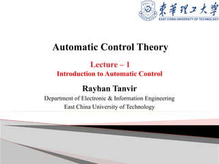 Lecture #1 Introduction to Automatic Control.pptx