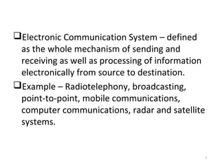 Lecture 1 introduction to communication systems | PPT