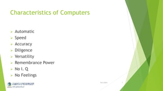 Lecture 1 introduction to computing | PPTX