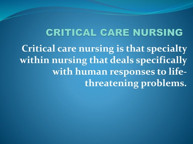 LECTURE 1 INTRODUCTION TO CRITICAL CARE NURSING.pdf | First Aid | Injuries