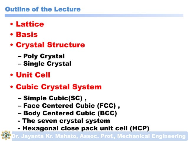 Introduction to Crystal Structure.pdf | Chemistry | Science