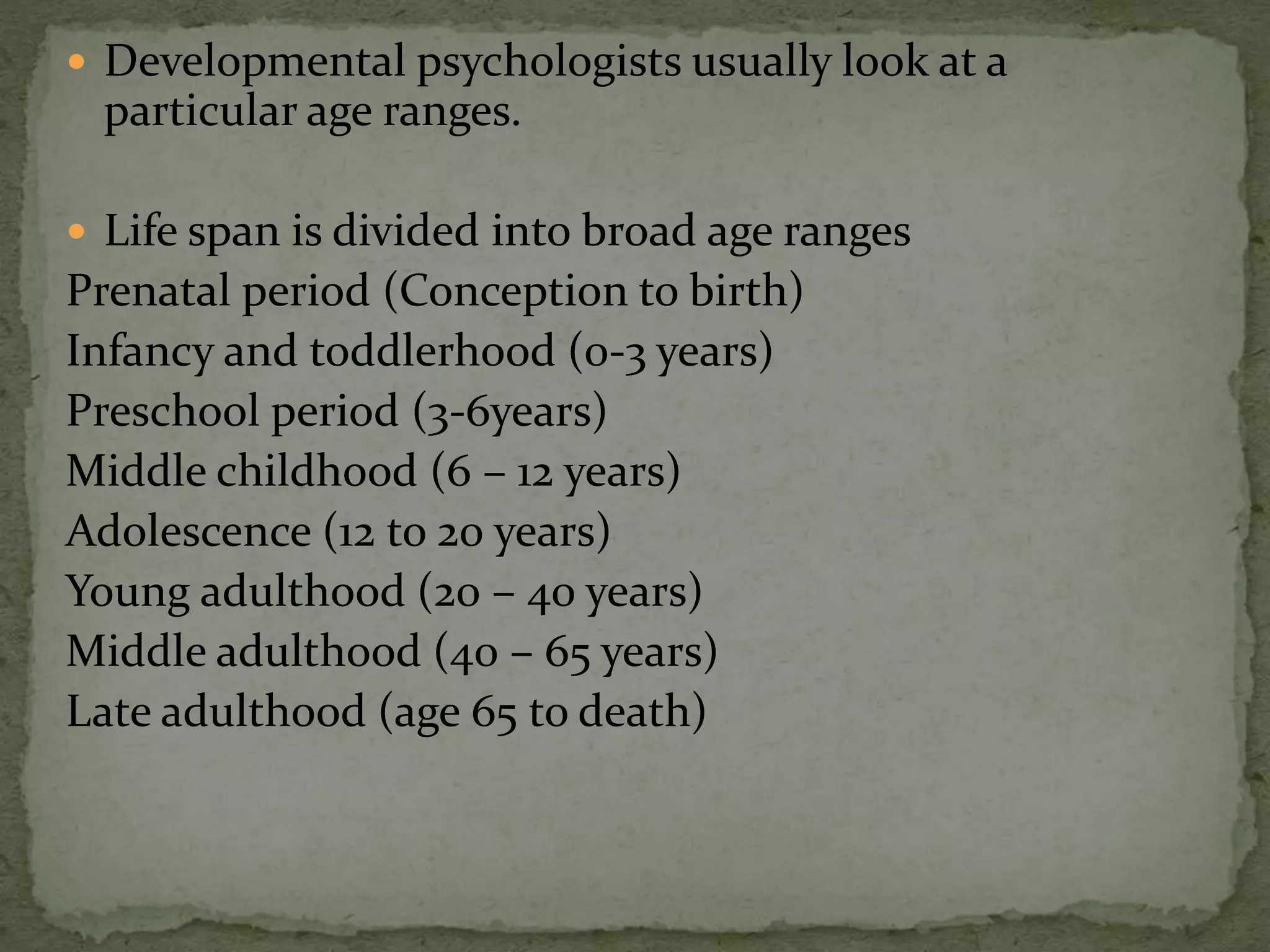 Introduction to developmental psychology | PPTX