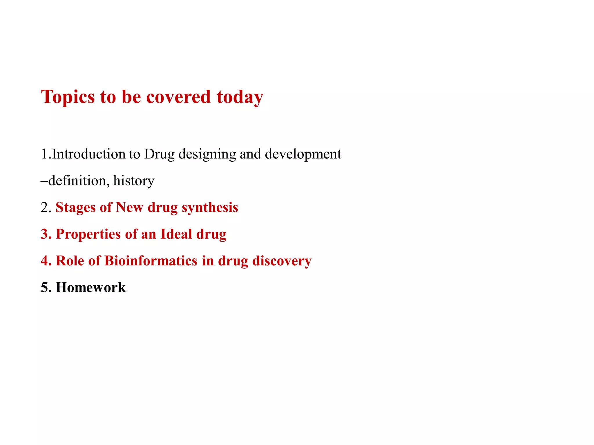 Lecture 1 –Introduction to drug design and development | PDF
