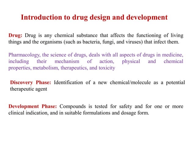 Lecture 1 –Introduction to drug design and development | PDF
