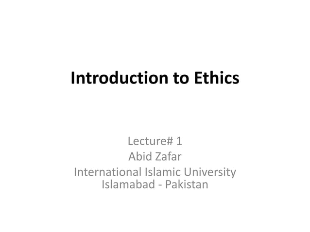introduction to ethics | PPT