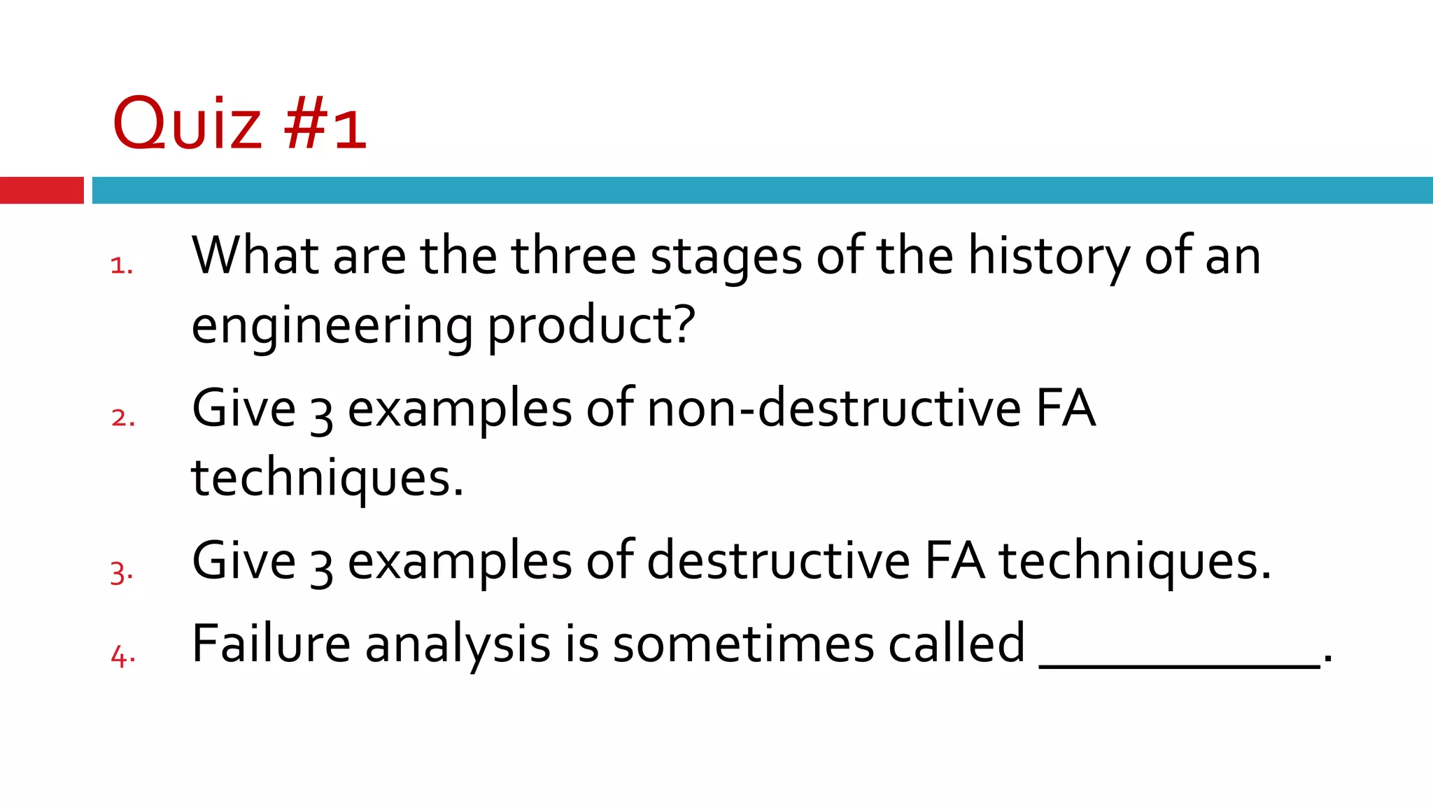 Lecture 1 introduction to failure analysis | PDF