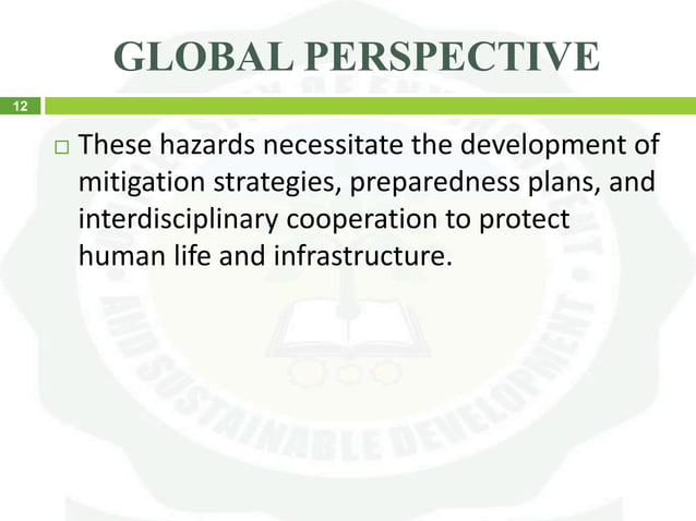 LECTURE 1 INTRODUCTION TO GEOHAZARD MITIGATION.pptx | Geology | Science
