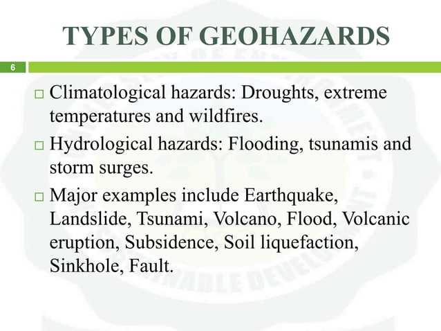 LECTURE 1 INTRODUCTION TO GEOHAZARD MITIGATION.pptx | Geology | Science