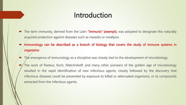 Lecture 1( Introduction to immunology).pptx | Infectious Diseases | Diseases and Conditions