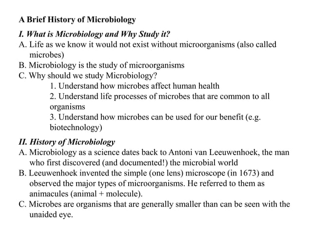 Lecture 1 Introduction To Microbiology Ppt