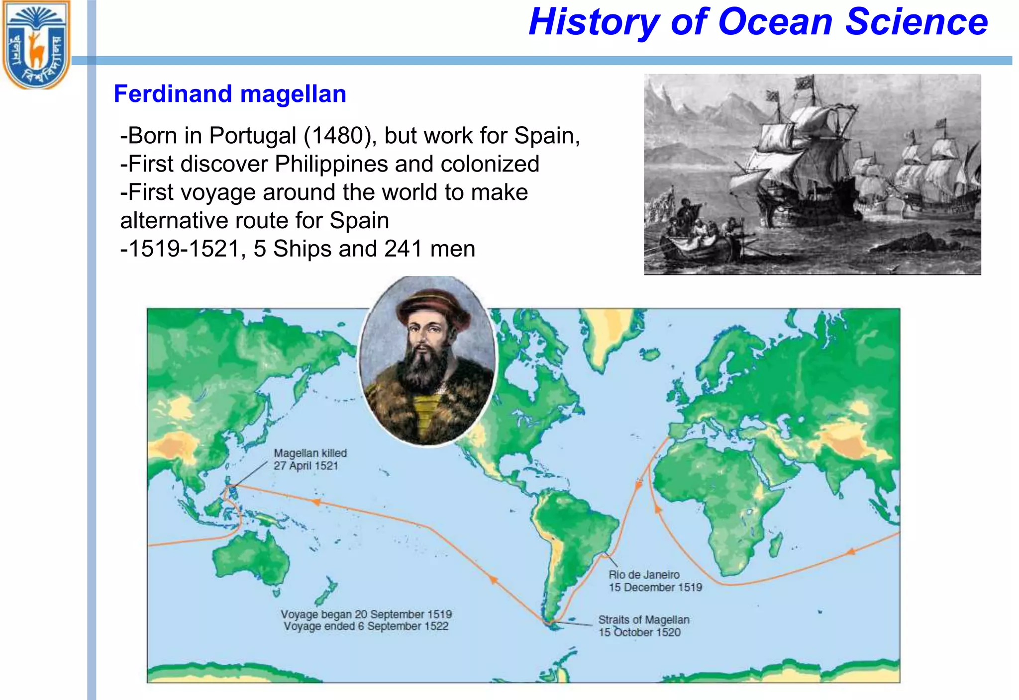 introduction to oceanography and History of ocean science | PPT