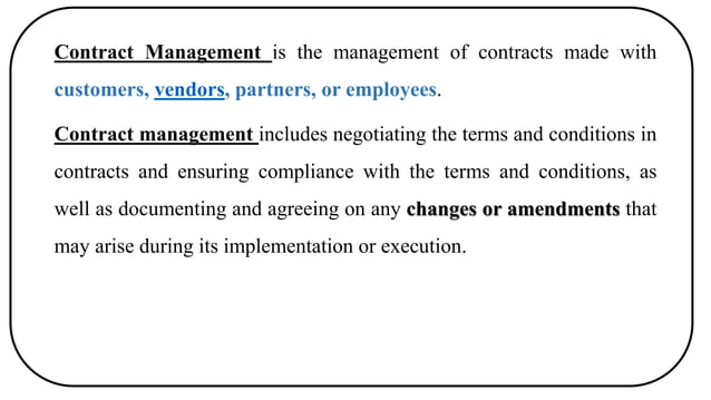Lecture 1 Introduction to Procurement and contract Management ...