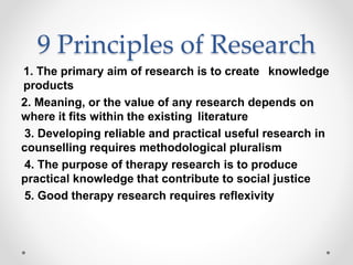 Lecture 1 introduction to research in counselling | PPT