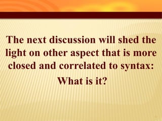 Lecture 1 introduction to syntax | PDF