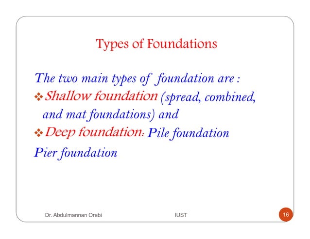 Lecture 1 introduction & types of foundation | PDF | Civil Engineering ...