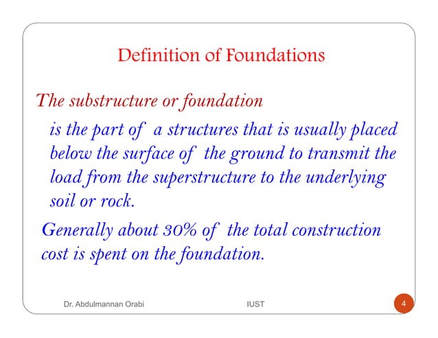 Lecture 1 introduction & types of foundation | PDF | Civil Engineering ...