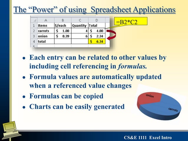 Lecture 1 Intro to Excel.pptx | Computing | Technology & Computing