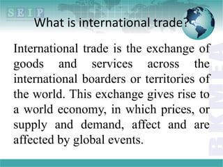 Lecture 1 - Intro to international trade | PDF