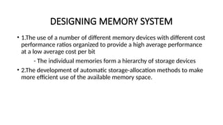 lecture 1_ intro to memory system.................. | PPTX