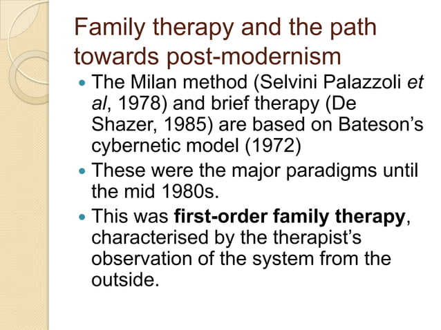 Lecture 1 introduction to systemic therapy