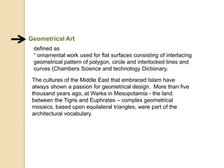 Lecture 1 islamic art | PPTX
