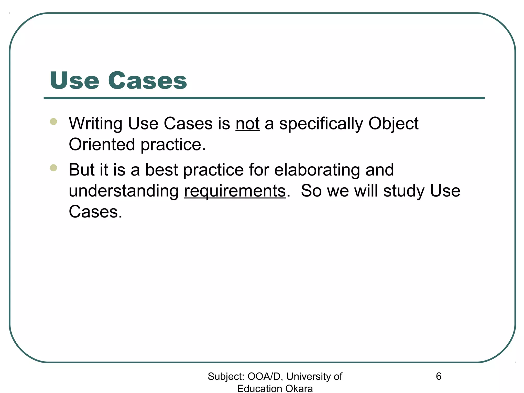 Introduction to Object Oriented Design | PPT