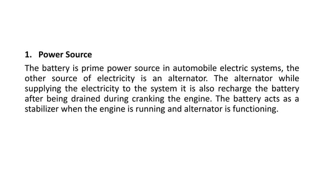 Lecture 1 layout of autoelectric system | PPTX | Green Vehicles | Auto Type