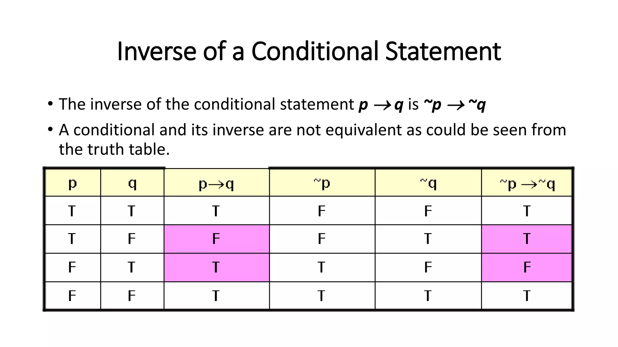 Logic, contrapositive, converse, Discrete Mathematics, conjunction, negation | PPTX